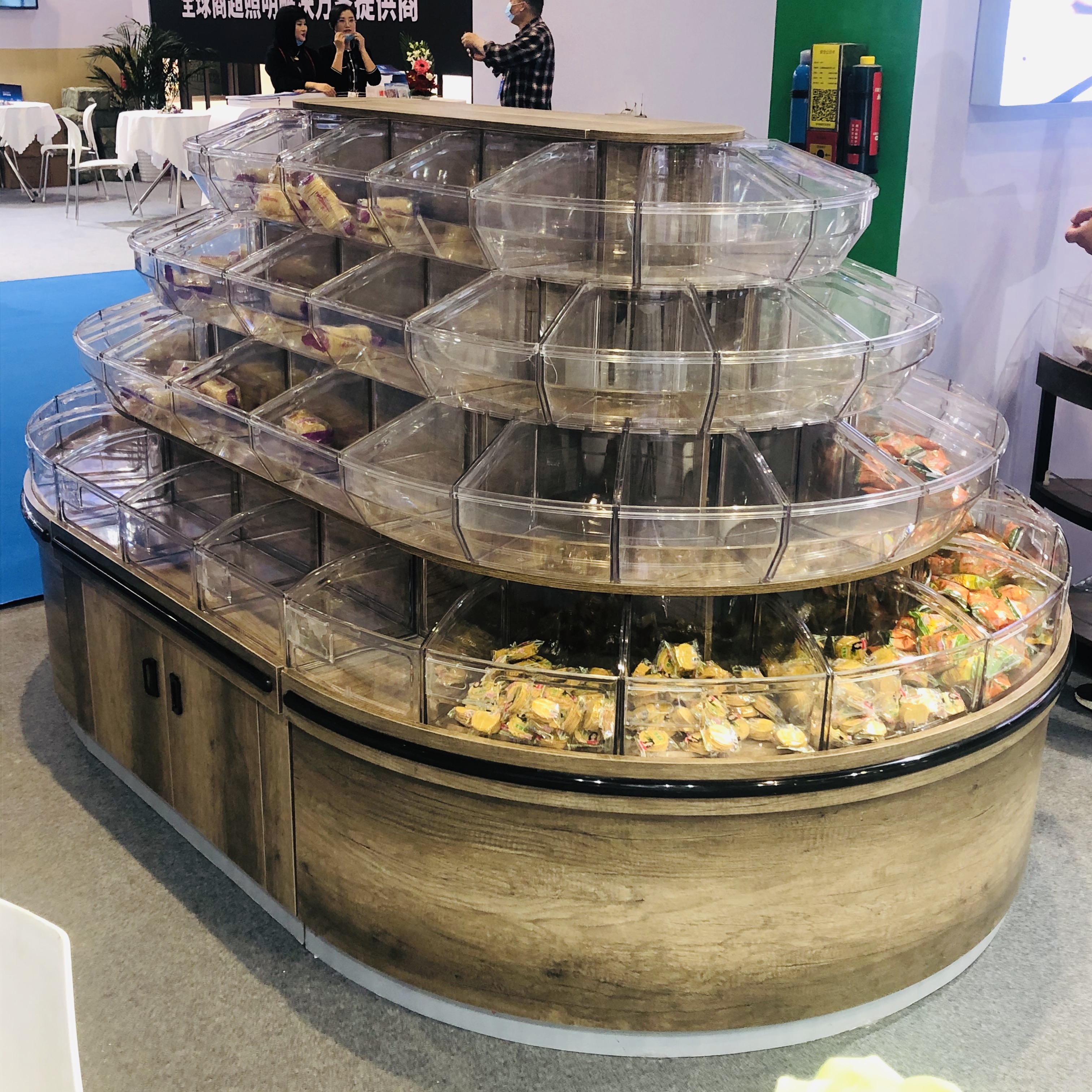 MG-002 Bulk food display round shelf - Buy supermarket rack Product on ENCO